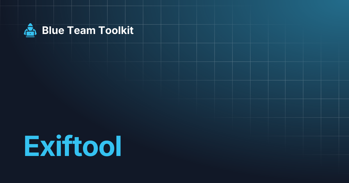 Exiftool | Blue Team Toolkit
